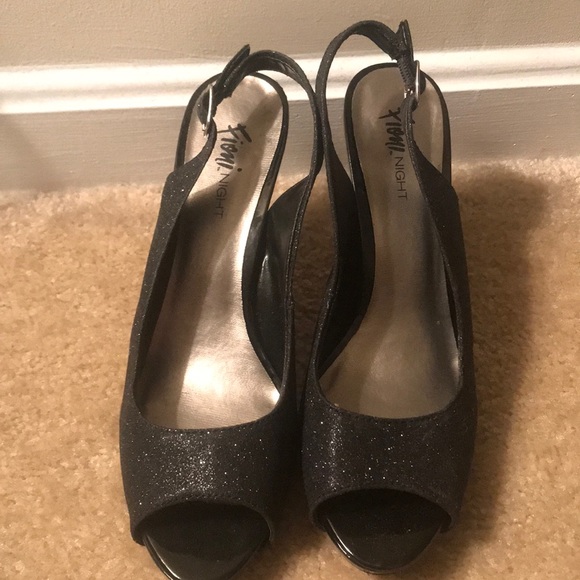 FIONI Clothing | Shoes | Fioni Night Slingback Heels Black Glitter ...